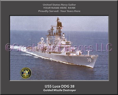 USS Luce DDG 38 Personalized Canvas Ship Photo Print Navy Veteran Gift ...