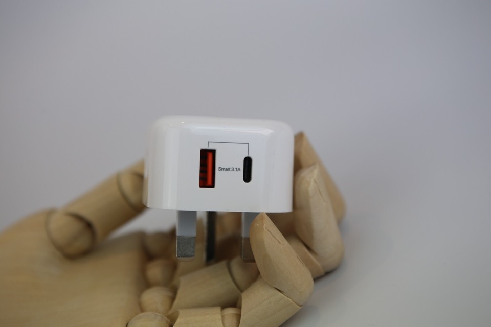 Home Charger Mains USB 3 Pin UK Wall Plug Adapter Charging for Phones ...