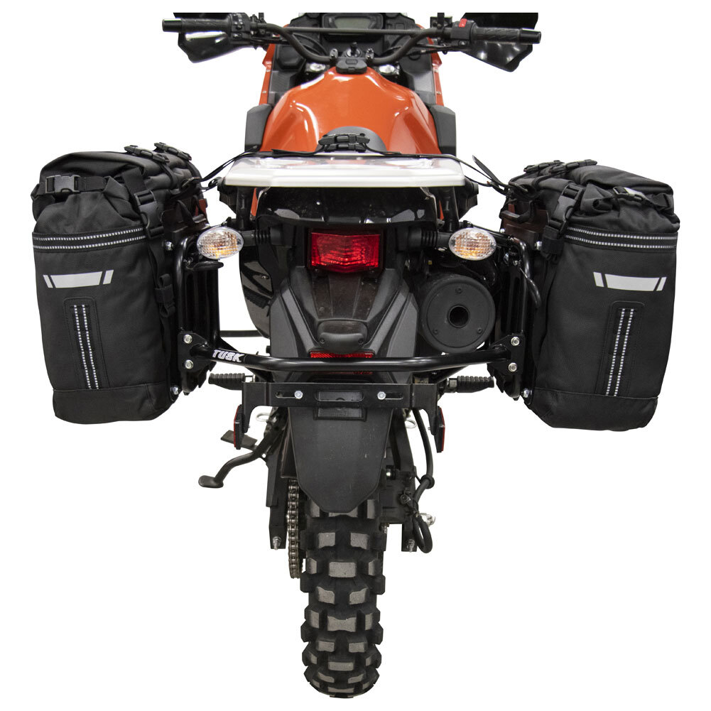 Tusk Pannier Racks w/ Olympus Bags Black/Gray For KAWASAKI KLR650 2022 ...