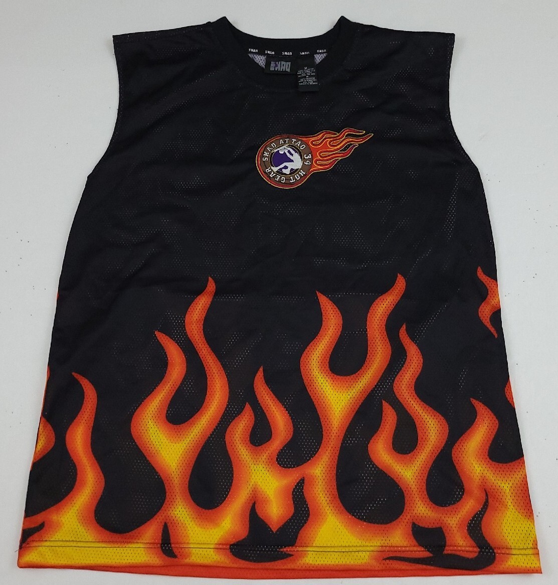 Vintage 90s Shaq Attaq Fire Flame Pattern Jersey Men'… - Gem