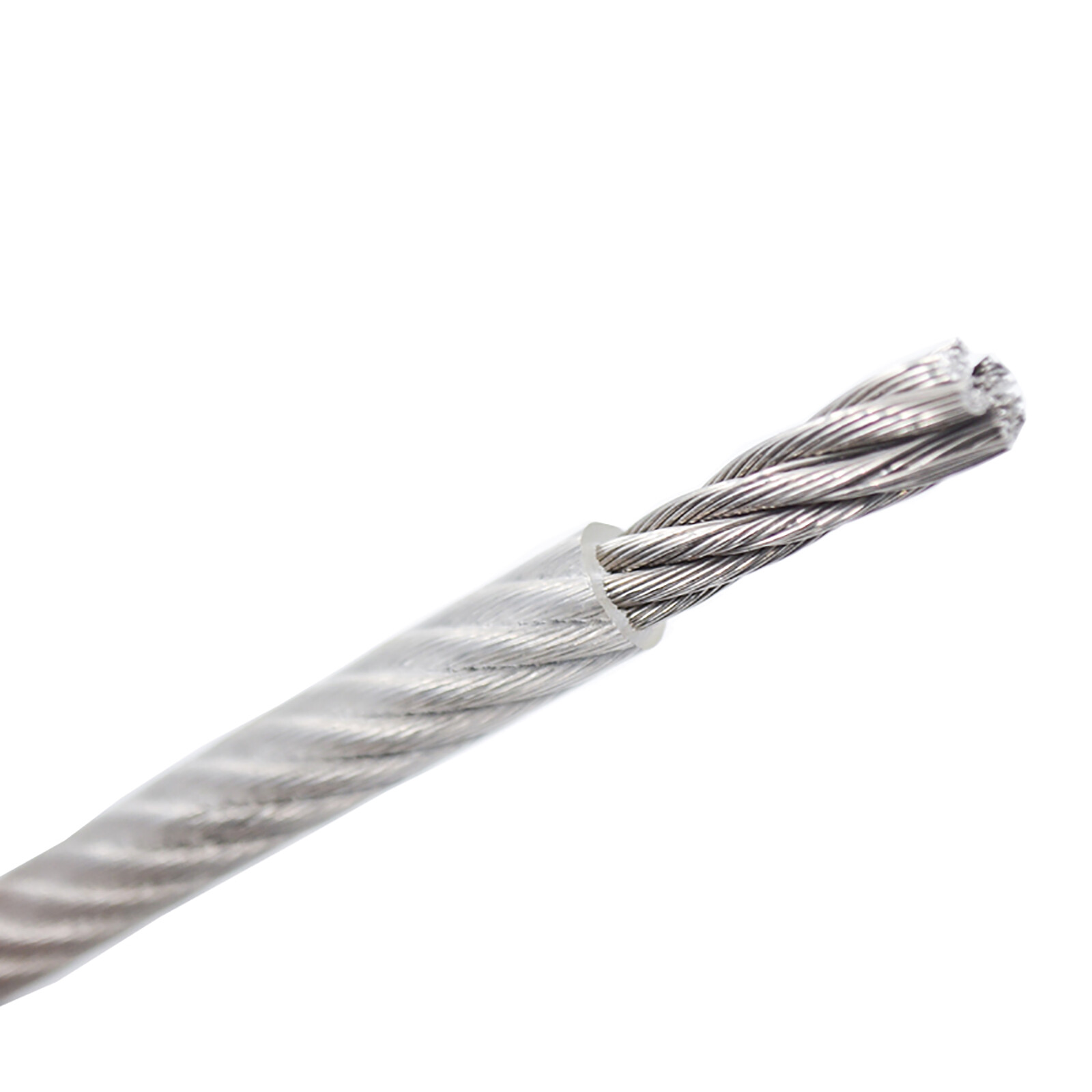 304 Stainless Steel Wire Rope Cable PVC Clear Plastic Coated 0.6mm-12mm ...