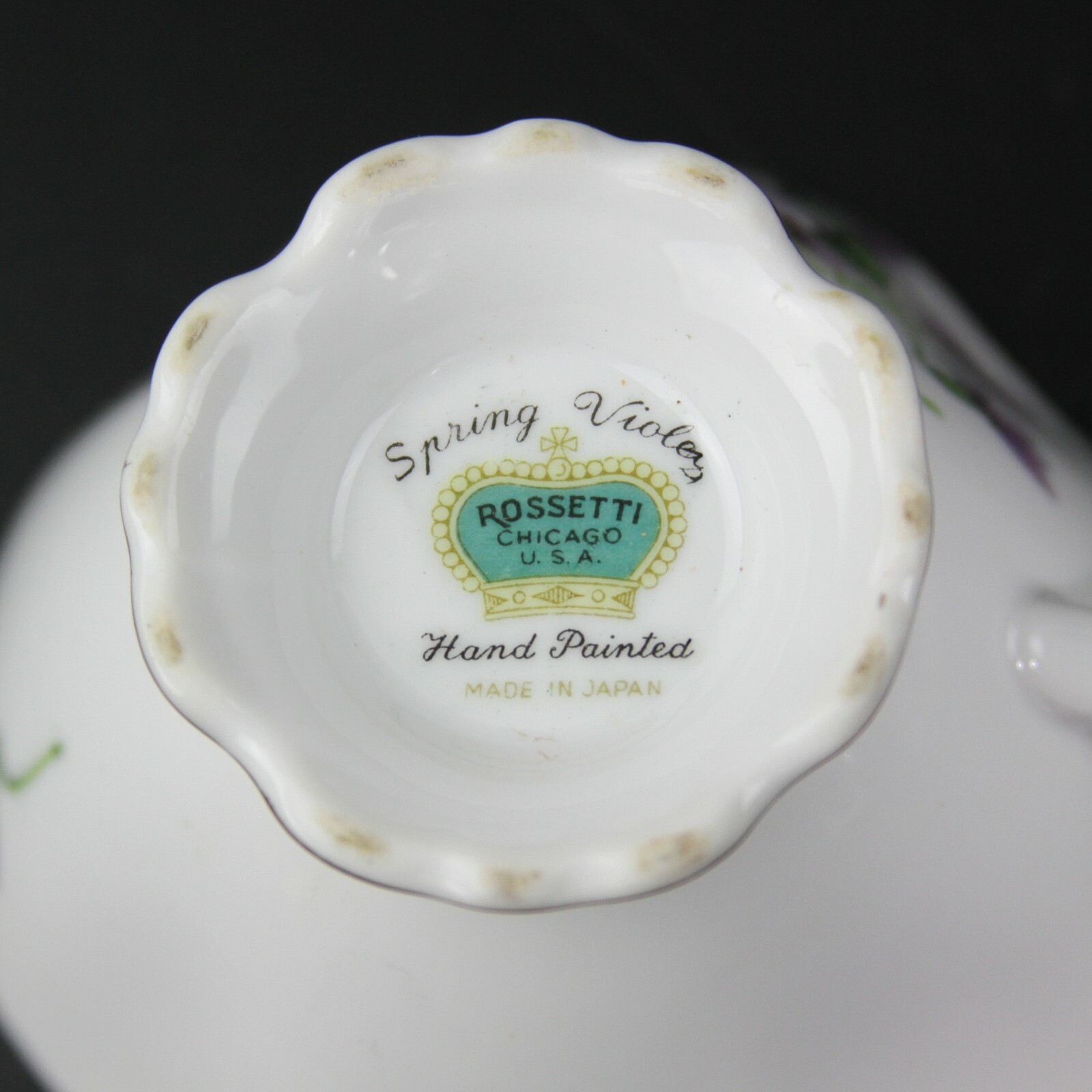 ROSSETTI SPRING VIOLETS GOLD RIM HAND PAINTED TEA CUP MADE IN JAPAN | eBay