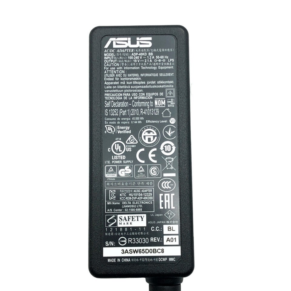Lot 10 Genuine 40W Asus AC Adapter Model ADP-40KD EXA0901XH 19V 2.1A ...