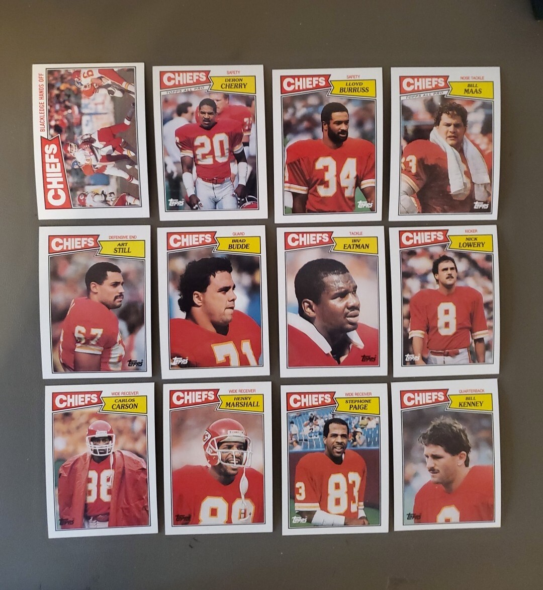 1987 Topps Kansas City Chiefs Team Set ( ALL 12 CARDS) NM-MT | eBay