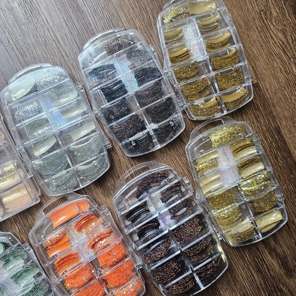 Aiko Nail Tips Lot Various Sparkly Colors | eBay