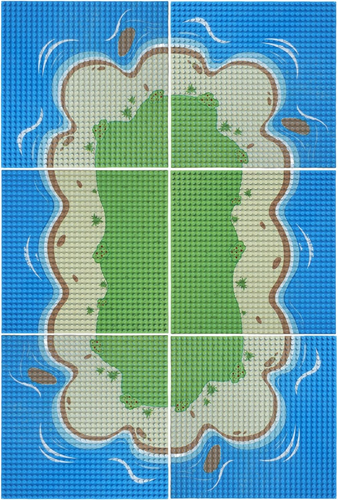 6 Pack Island Base Plates, Ocean Water Beach Baseplate for Grass Oasis ...