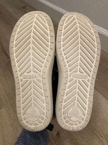 Crocs Hover Lace Up Black Pebbled Leather Sneakers | Men Size 9 | Women ...