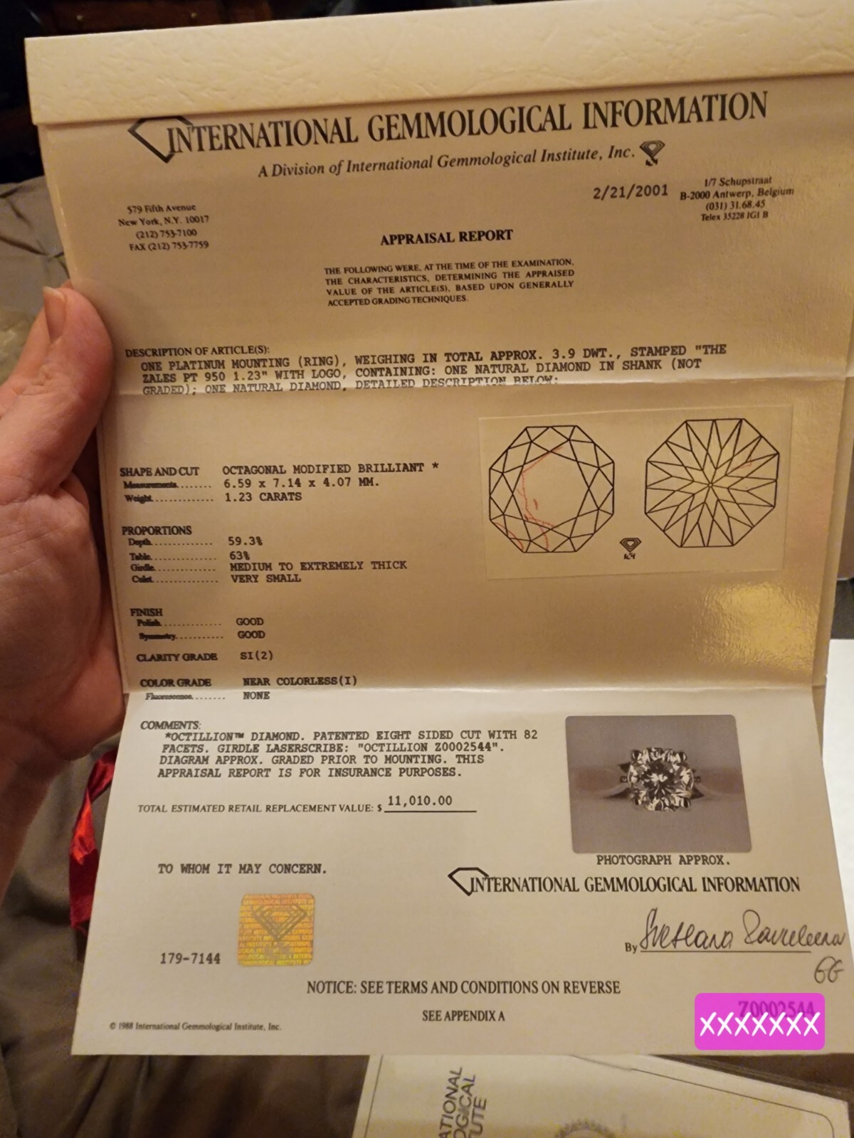 1.23 ct Zales Diamond Octillion Solitare Engagement Anniversary ...