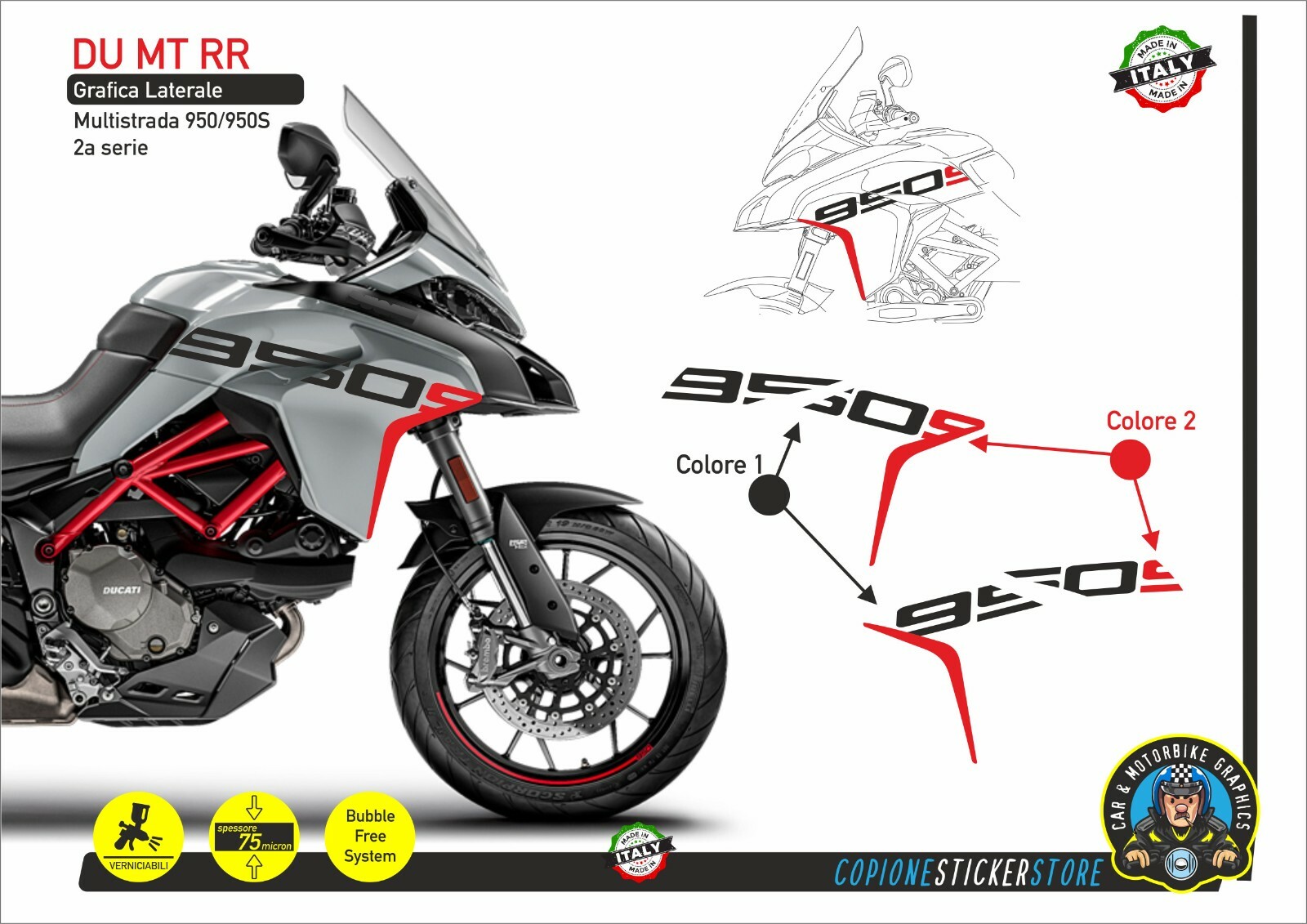 Adhesive Graphics for DUCATI MULTISTRADA 950 S GT GRAND TOUR SERIES ...
