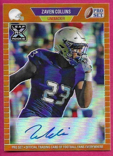 2021 Leaf Pro Set Metal Football ZAVEN COLLINS Rookie XRC Orange ...