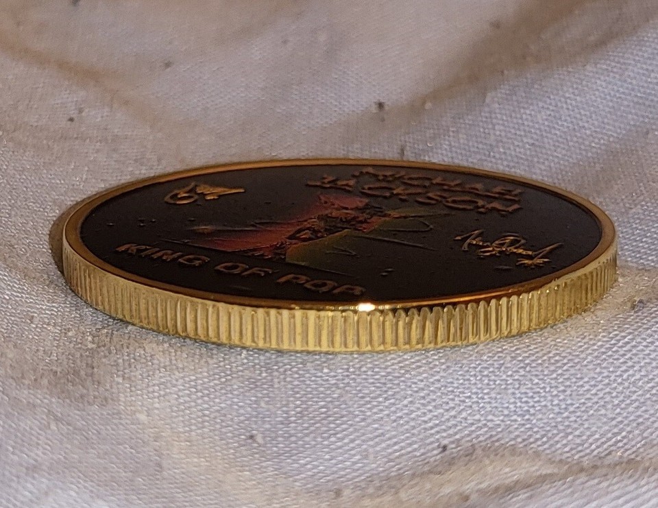 Michael Jackson Elvis Gold Coin Autographed King of Rock n Roll Pop ...