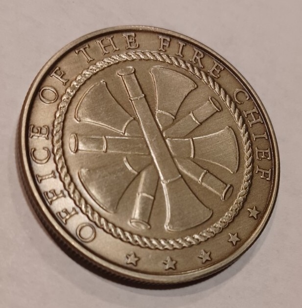 Fire Chiefs Coin Thin Red Line Fire Fighter Forever Challenge Coin