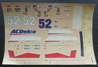AMT/ERTL | No. 8305 | 1:25 #52 Kenny Schrader Chevrolet ACDelco Decals ...