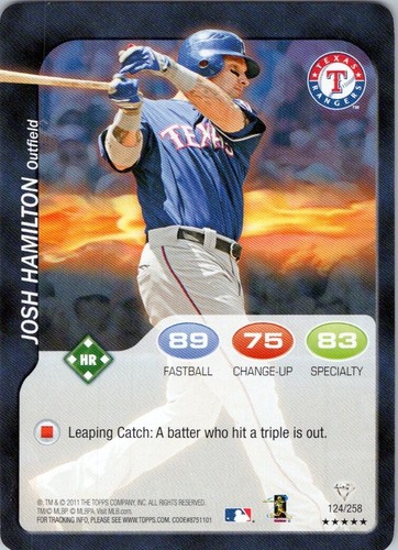 2011 Topps Attax #124 Josh Hamilton Texas Rangers | eBay