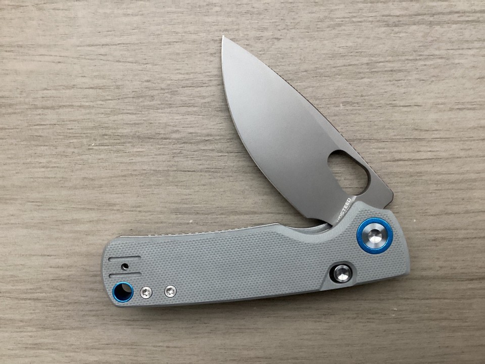 Vosteed Porcupine Top Linerlock 3" 14C28 Blue Gray G10 Folding Knife ...