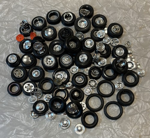 Lot Of Vintage Plastic Model Kit Car Project Parts Wheels Tires Rims ...