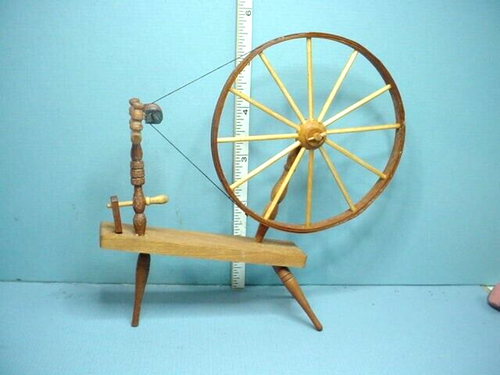 Miniature Wool Spinning Wheel Handcrafted 1/12 Scale | eBay