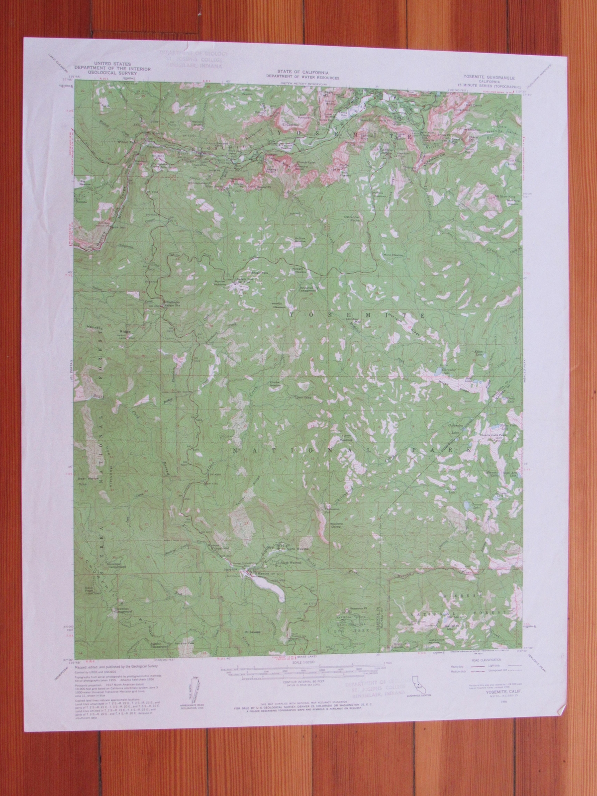 Yosemite California 1961 Original Vintage USGS Topo Map | eBay