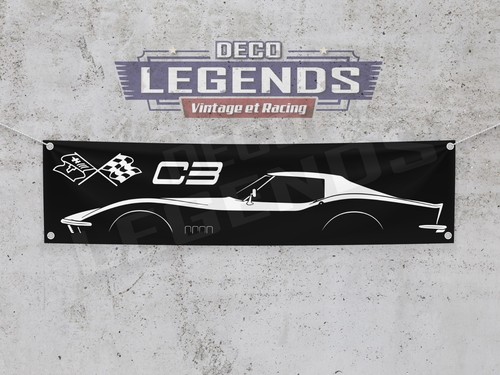 Banderole Corvette C3 / Bannière Affiche panneau PVC Garage Décoration ...