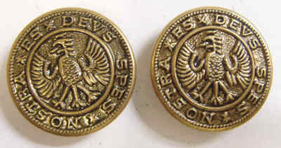 2 Hessian Soldier British Army Es Devs Spes Nostra Eagle golden Button ...