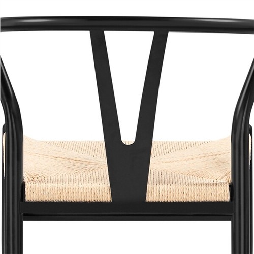 Dining Chair Set of 2 Weave Chair Modern Solid Metal Frame Chair for ...