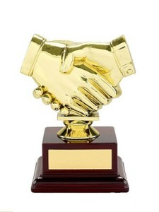 Achievement Trophies Partnership Handshake Award Hand Shake FREE ...