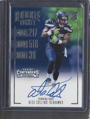 ALEX COLLINS 2016 PANINI CONTENDERS ROOKIE TICKET ON CARD AUTO RC #321 ...