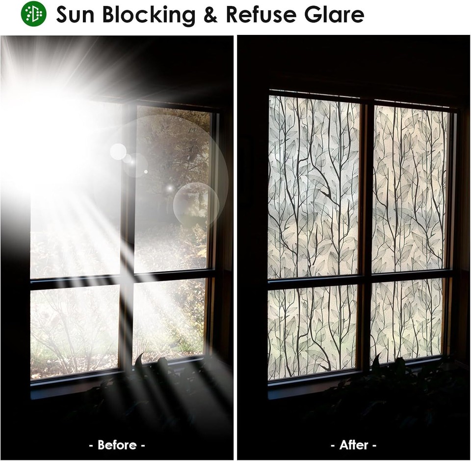Window Film Privacy with Installation Tools, Decorative Stained Glass ...