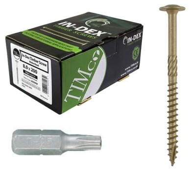 Timco In-Dex Screws Timber Sleeper Landscaping / External Wafer Head ...