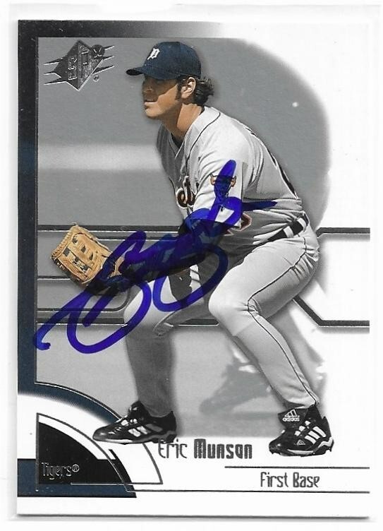 ERIC MUNSON Autographed Signed 2002 UD SPx Baseball card #206 Detroit ...