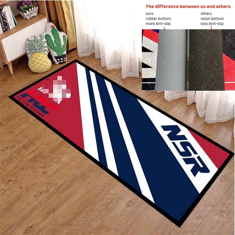 motorcycle Garage Mat Workshop Carpet rug 220x80cm TPR Rubber For Honda ...