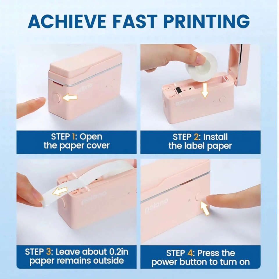 POLONO P31S Label Maker Machine with Tape, Portable Thermal Printer ...