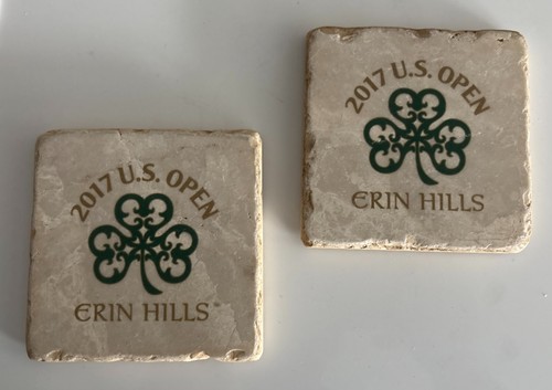 2017 U.S. OPEN GOLF CHAMPIONSHIP @ ERIN HILLS COASTERS SET of 2 TM ...