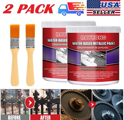 2 PACK Metal Rust Remover Water-based Metallic Paint Rust Conversion ...