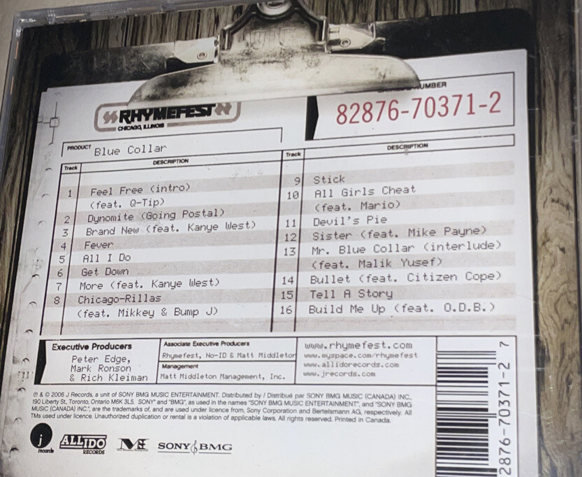 RHYMEFEST~~RARE~~~~CD~~BLUE COLLAR~~~NEW SEALED!!!! 828767037127| eBay