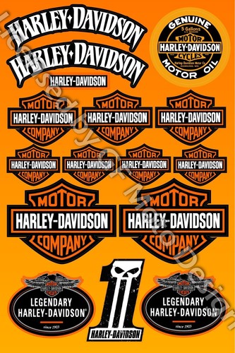 Harley Chopper Sportster Dyna Stickers Softail decals V-Rod Iron Glide ...