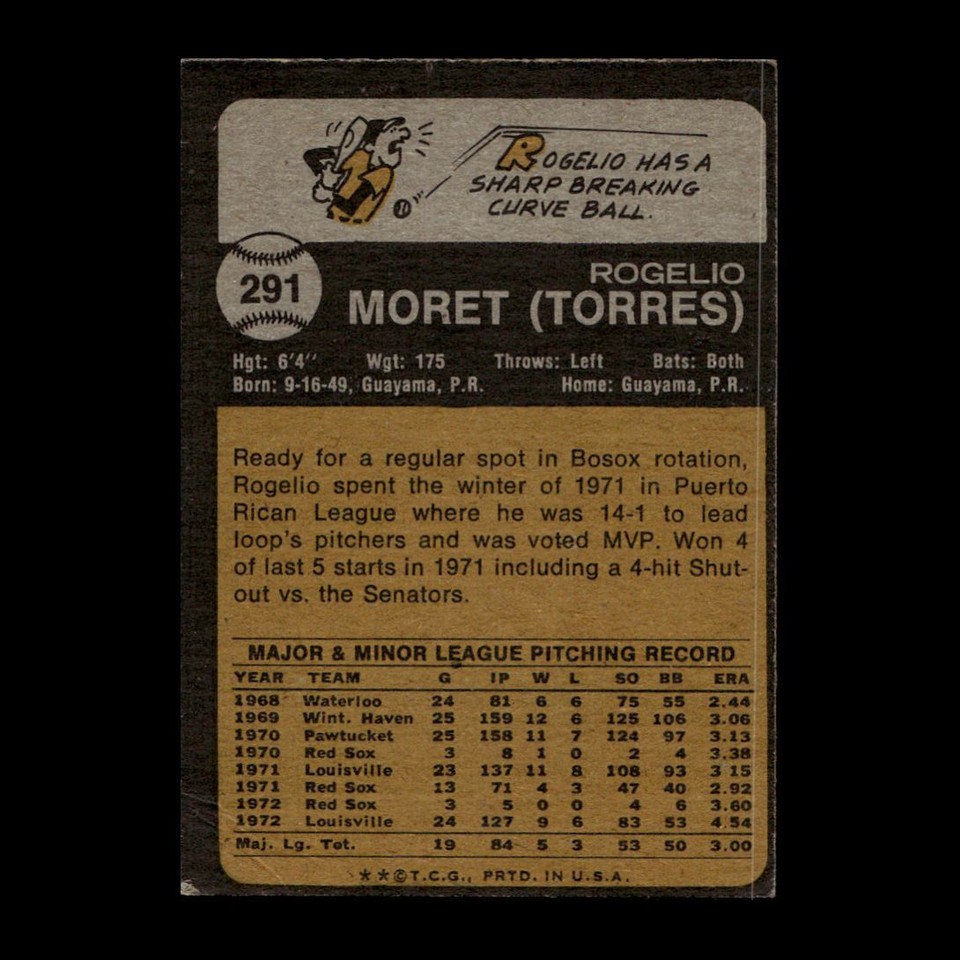 Rogelio Moret 1973 Topps Boston Red Sox #291 Nice R303 | eBay