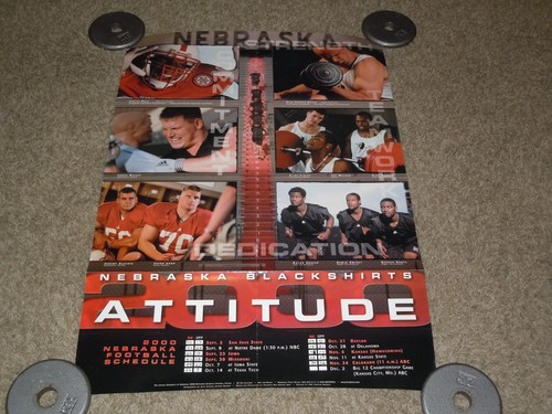 2000 Nebraska Football Schedule Poster BLACKSHIRTS ATTITUDE Cornhuskers ...