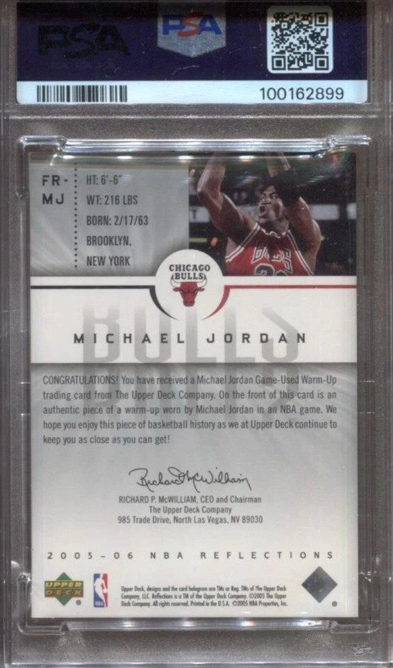 2005 Michael Jordan Reflection Fabric Reflections Jersey PSA 9 LOW POP ...