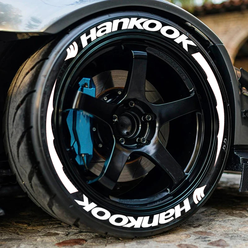 White HANKOOK Tire Lettering Sticker 8 Sets For 4 Tires 15'' - 24'' 1. ...