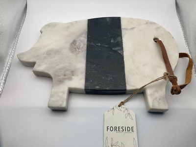Foreside Home & Garden Otis Pig Marble Cutting Board 10" x 7" x 0.5 ...