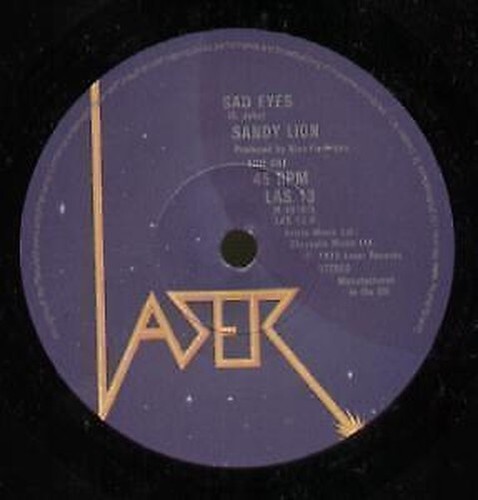 Sandy Lion Sad Eyes 7" vinyl UK Laser 1979 B/w all sold out of love ...