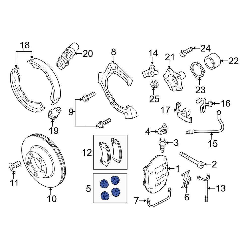 Porsche OEM 07-15 911 Rear Brakes-brake Drum Hardware Kit 99635191500 ...