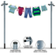 Galvanized 2.4m Heavy Duty Clothes Washing Line Post Pole Support With ...