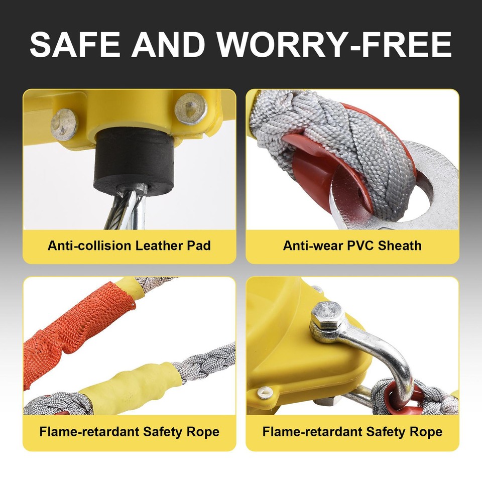 32/65/98ft Self Retracting Lifeline Fall Arrester Fall Protection With ...