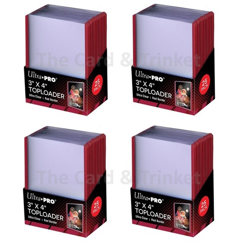 100 Ultra PRO Regular RED 35pt Card Toploaders Standard Toploader ...