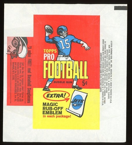 1965 Topps Football 5c Wax Pack Wrapper Nickel Tall Boy | eBay