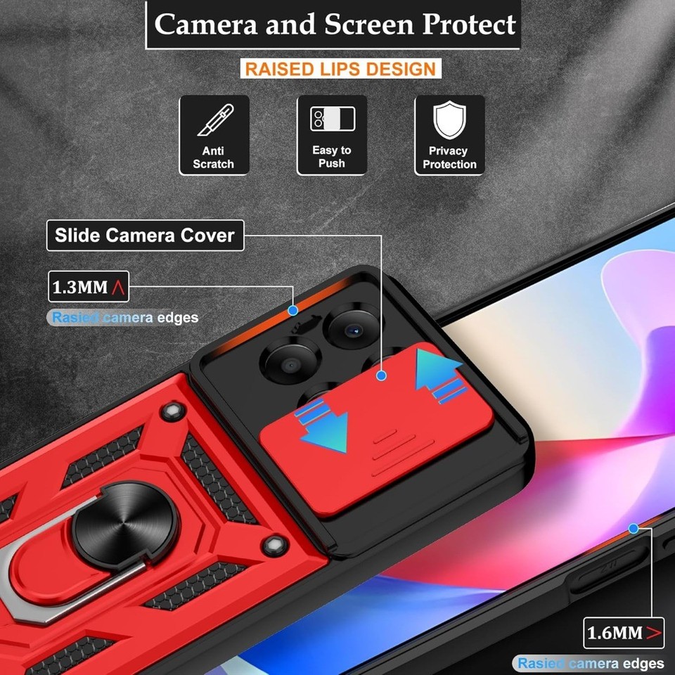 Case For Motorola Moto G56/G86/G06POWER Ring ARMOUR Shockproof Stand ...