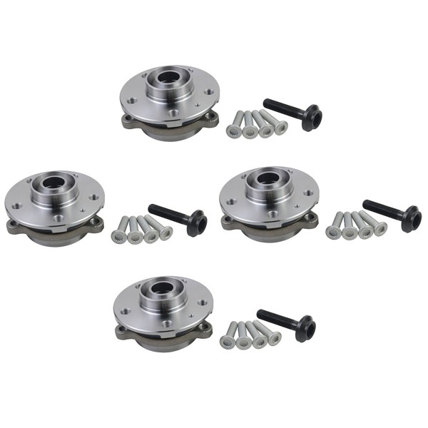 InUs Front & Rear Wheel Hub Bearing Kit Fits Audi A4 A6 A8 Q5 S6 S7 B8 ...