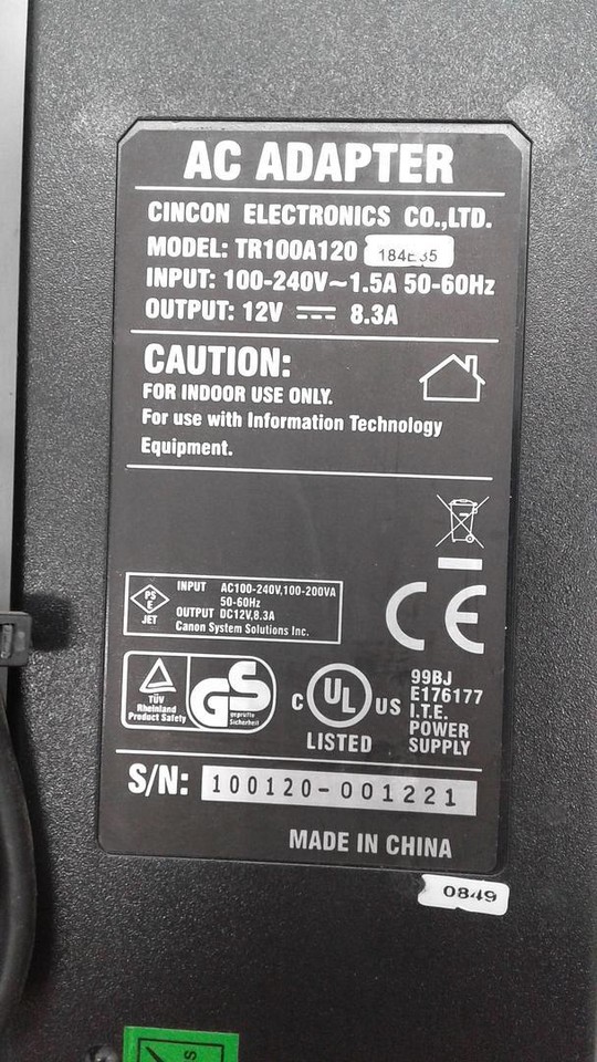 Cincon Electronics AC adapter TR100A120 184E35 | eBay